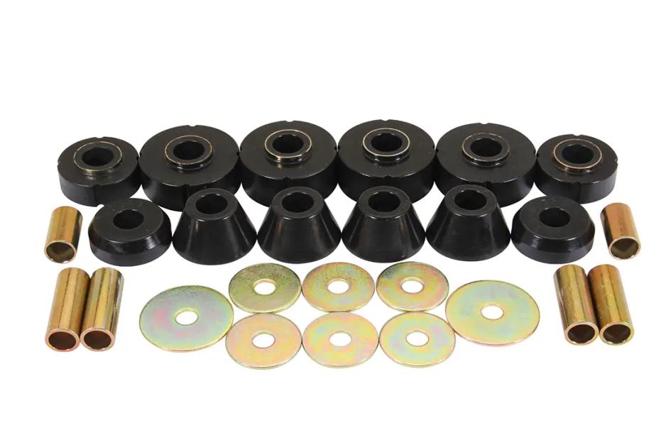 Classic Performance Black Poly Body Mount Bushing Kit for a 1967-1972 ...