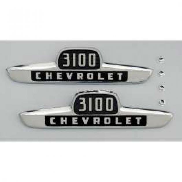 Chevy Truck Hood Side Emblems, 3100, 1955 (1st Series) | Classic Truck