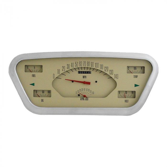 Dennis Carpenter Instrument Cluster - 12 volt - Tan - 1953-55 Ford ...