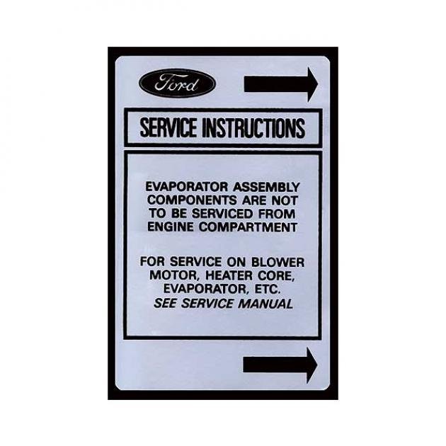 Ford Pickup Truck Heater Decal - Air Service Instrument | Classic Truck