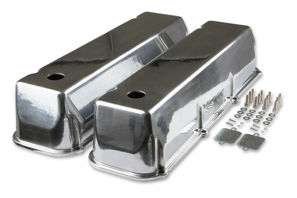 Mr. Gasket Cast Aluminum Tall Valve Covers, Polished 6873G | Classic Truck