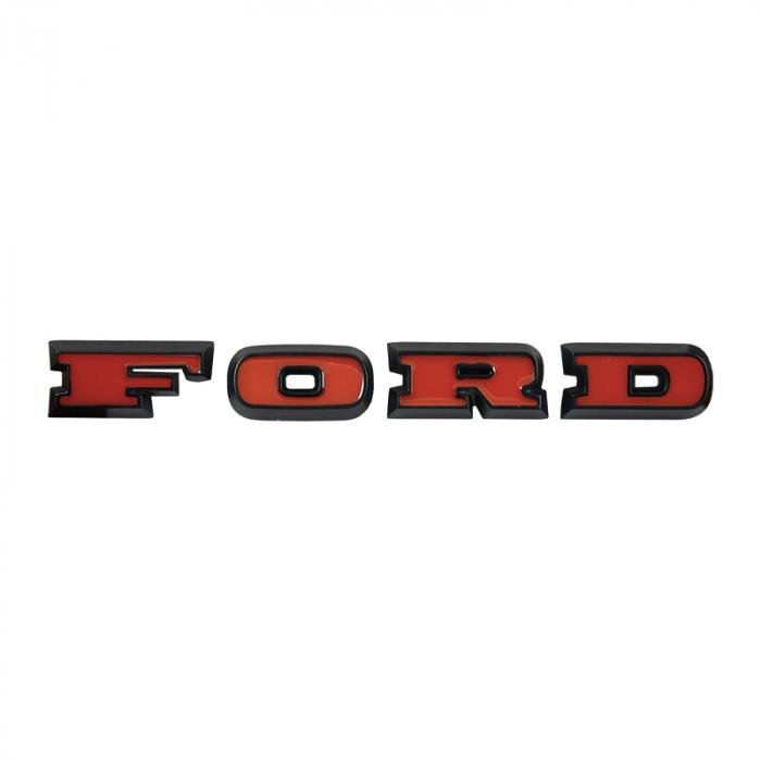 Dennis Carpenter FORD Grille Letters - Satin Black with Red Insert ...