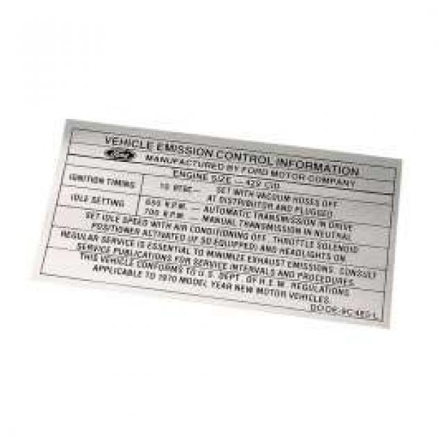 Decal - Vehicle Emission Control Information | Classic Truck