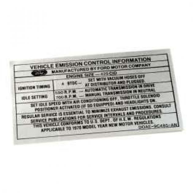 Engine | Engine Decals | Emission Decal | Search